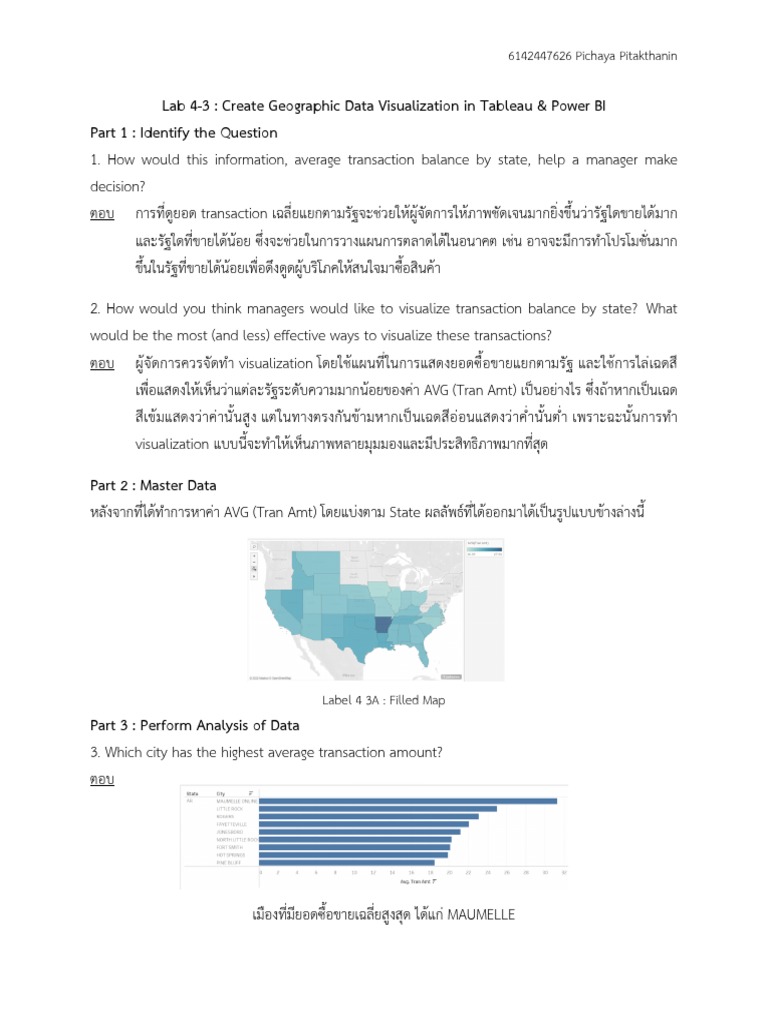 Lab 4 Create Visualization in Tableau & Power BI | PDF | Business