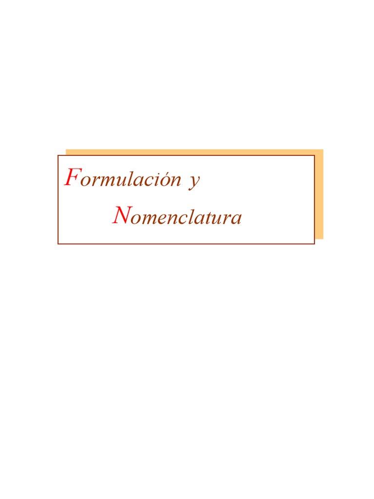 Formulación | PDF | Compuestos orgánicos | Química