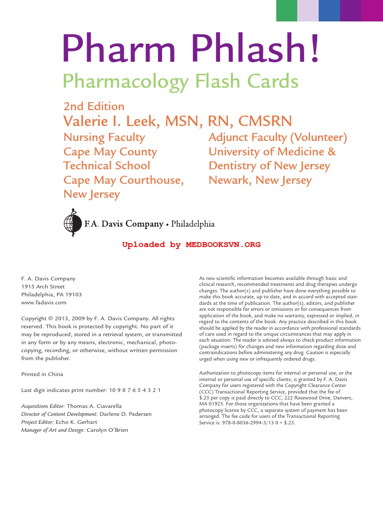 Pharm Phlash - Pharmacology Phlash Cards 2 Edition | PDF | Medical ...
