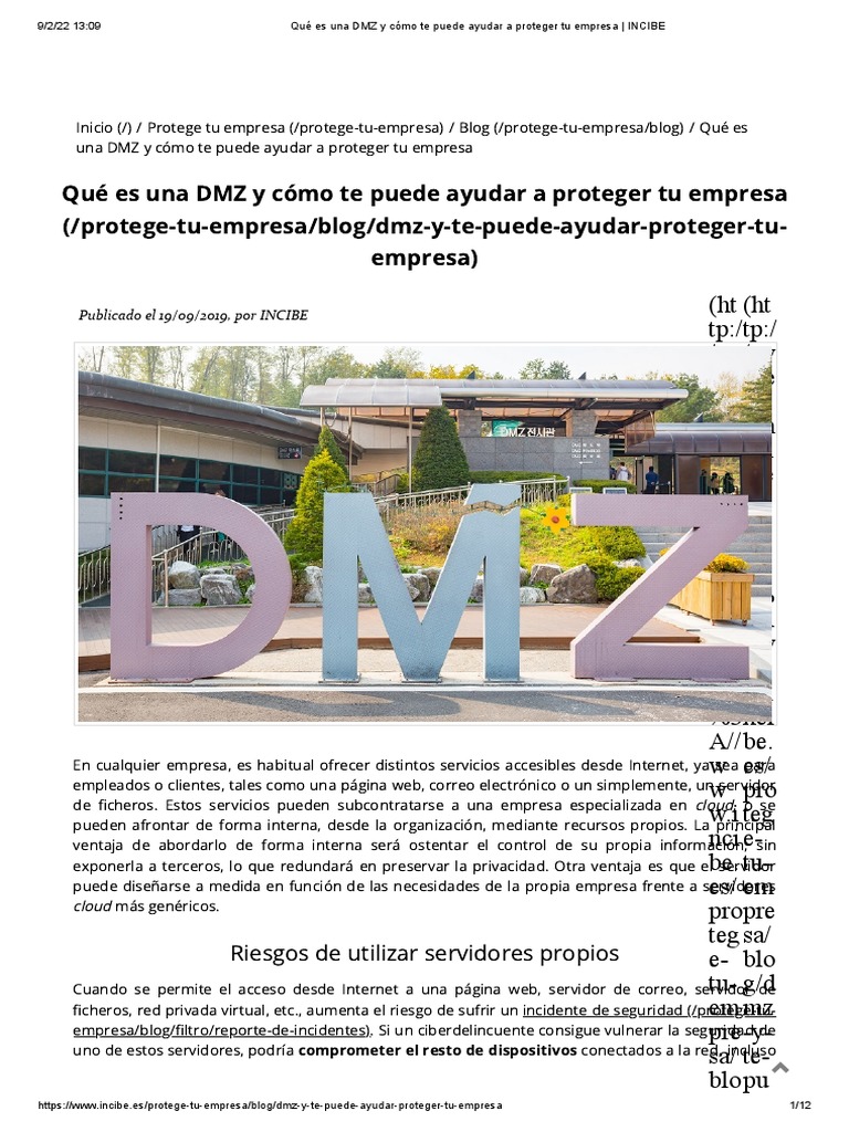 Qué Es Una DMZ y Cómo Te Puede Ayudar A Proteger Tu Empresa - INCIBE ...