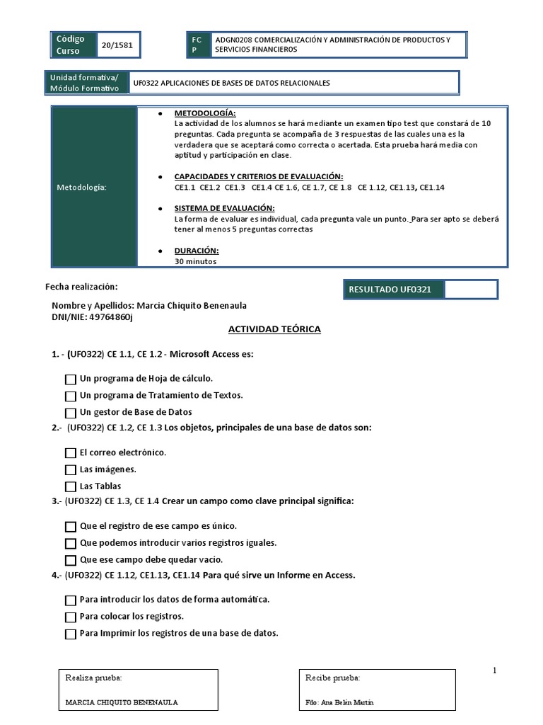 Actividad Teorica UF0322.docx 2 | PDF | Bases de datos | Tecnologías de la información