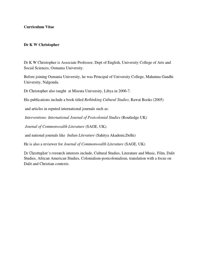 Christopher CV | PDF