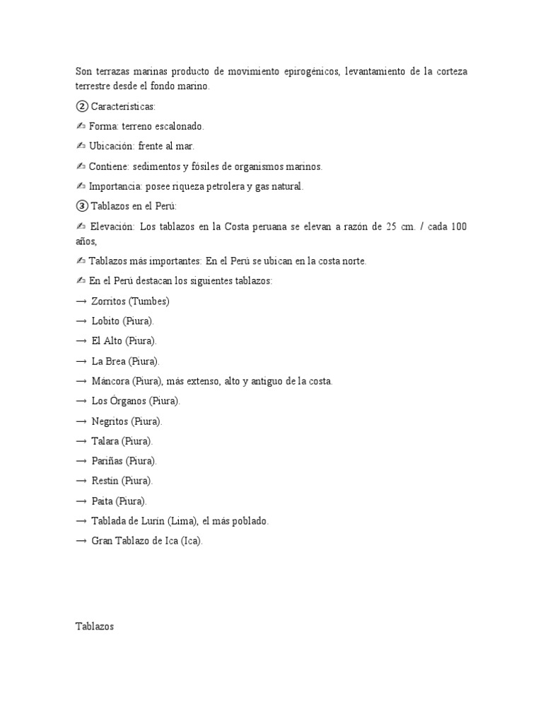 TABLAZOS | PDF | Perú | Geología