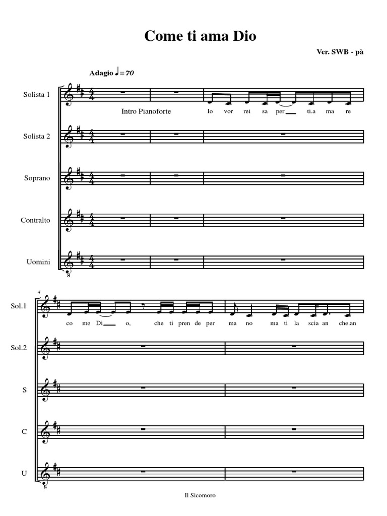 Come Ti Ama Dio SATB | PDF