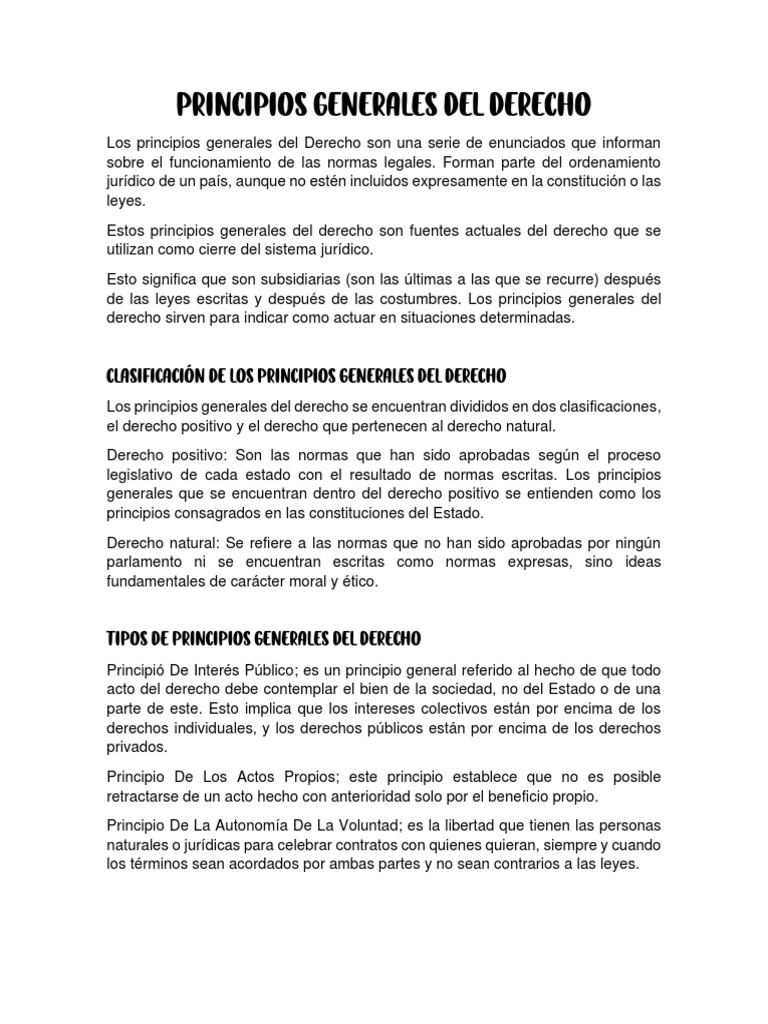 Principios Generales Del Derecho Pdf Ciencias Políticas Justicia