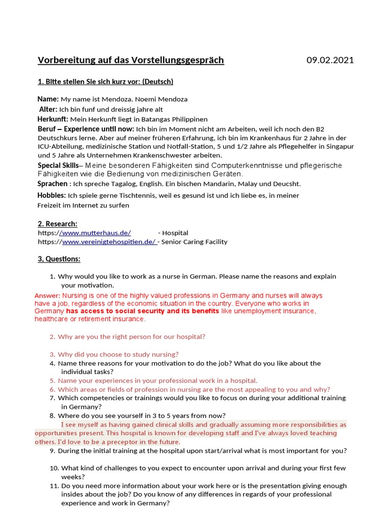 German Interview | PDF