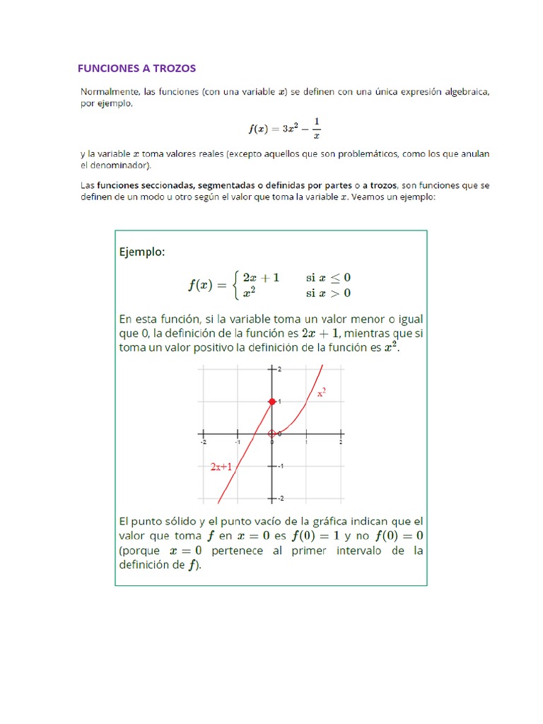 Funciones A Trozos | PDF