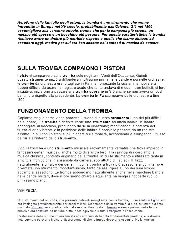 Storia Della Tromba 2 | PDF