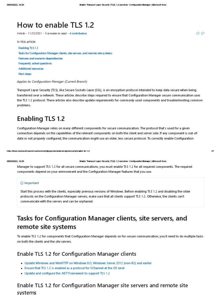 Enable TLS 1.2 | PDF | Transport Layer Security | Microsoft Sql Server