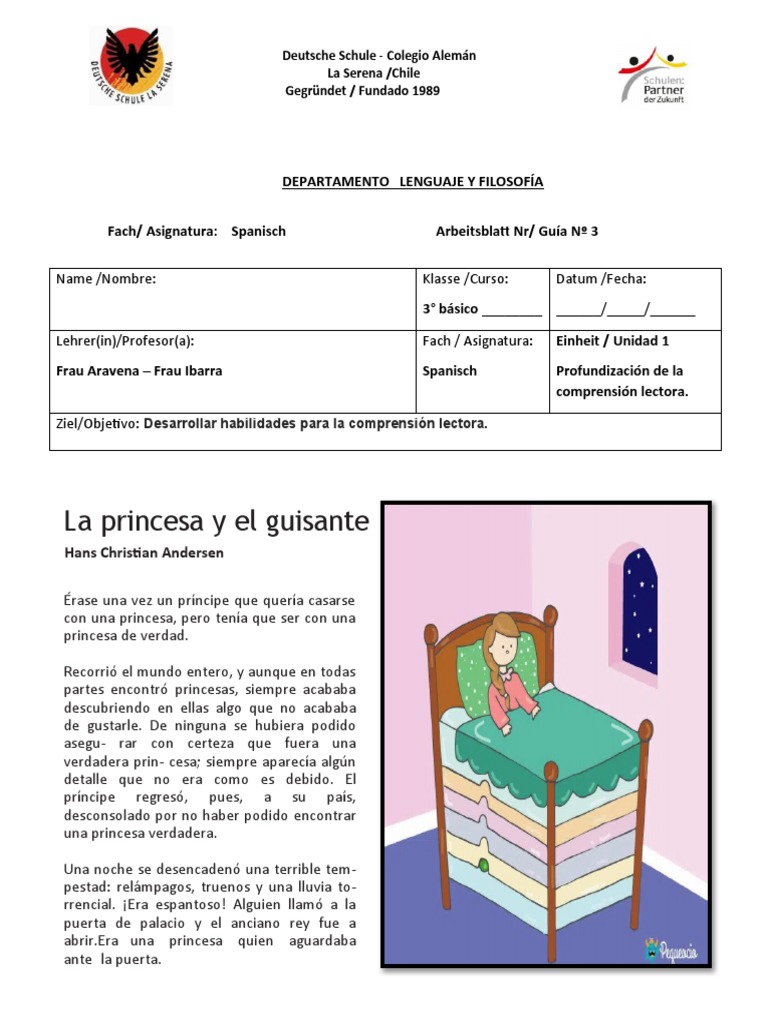 Actividades sobre "La princesa y el guisante" | PDF | Libros para ...