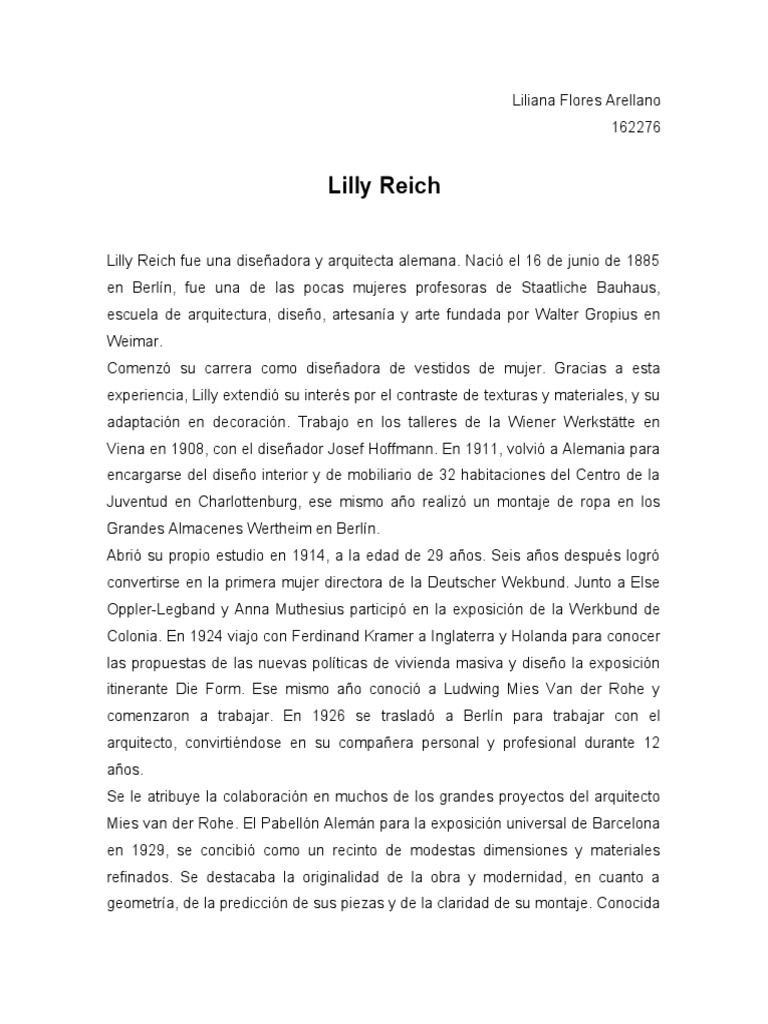 Lilly Reich | PDF | Diseño | Estilo