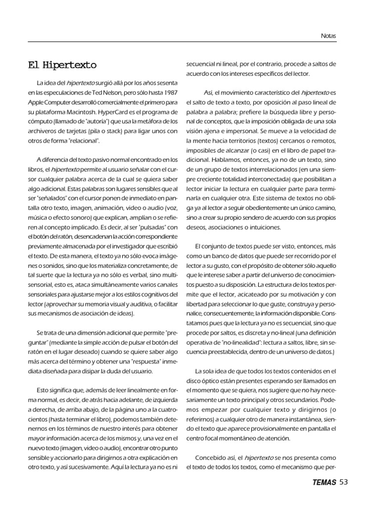 L4. Hipertexto. Artículo de La Panamericana. | PDF | Hipertexto ...