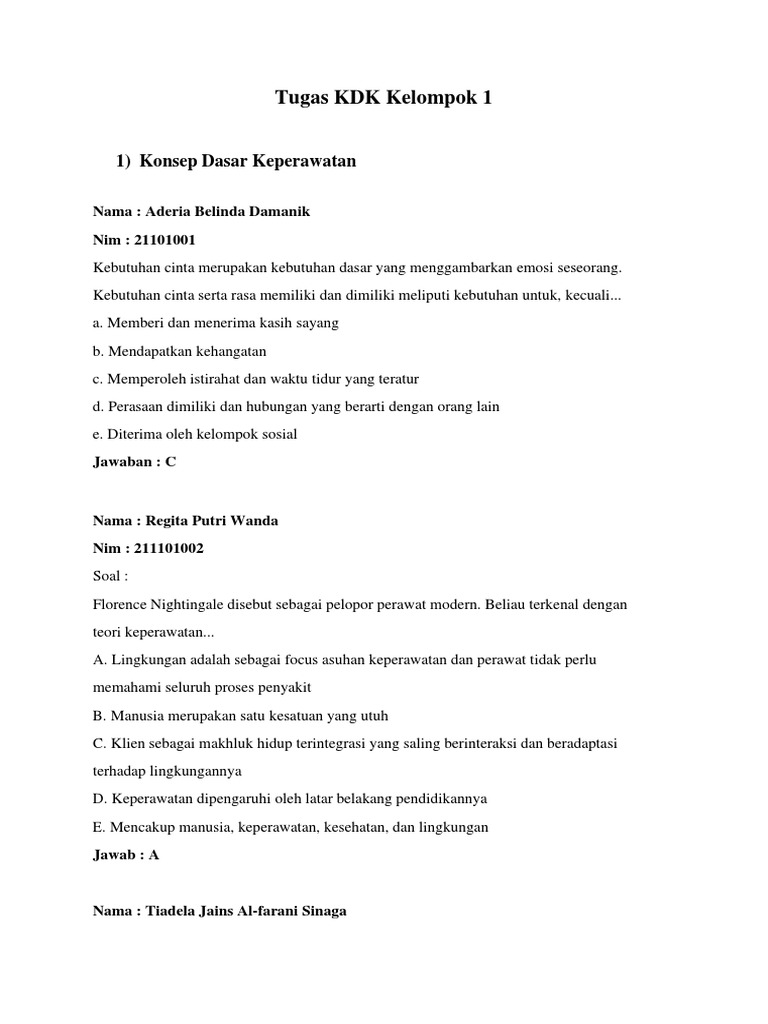 Kumpulan Soal KDK | PDF