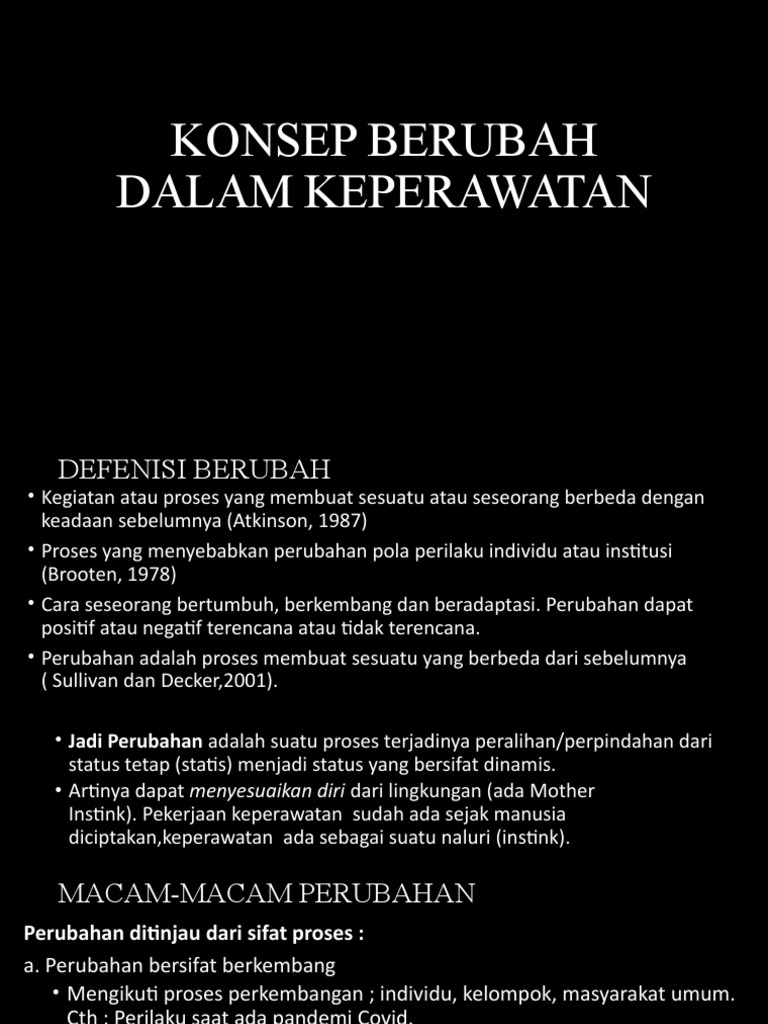 Konsep Berubah Dalam Keperawatan | PDF