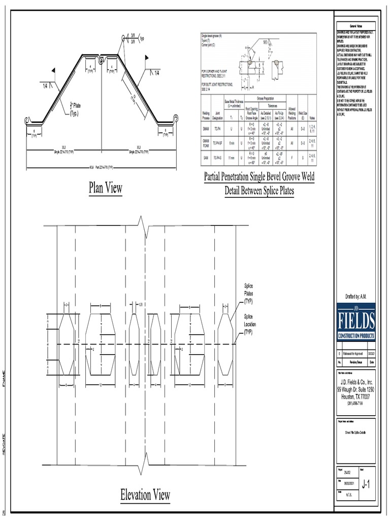 Splicing Sheet Piles With Splice Plates 02-28-22 | PDF