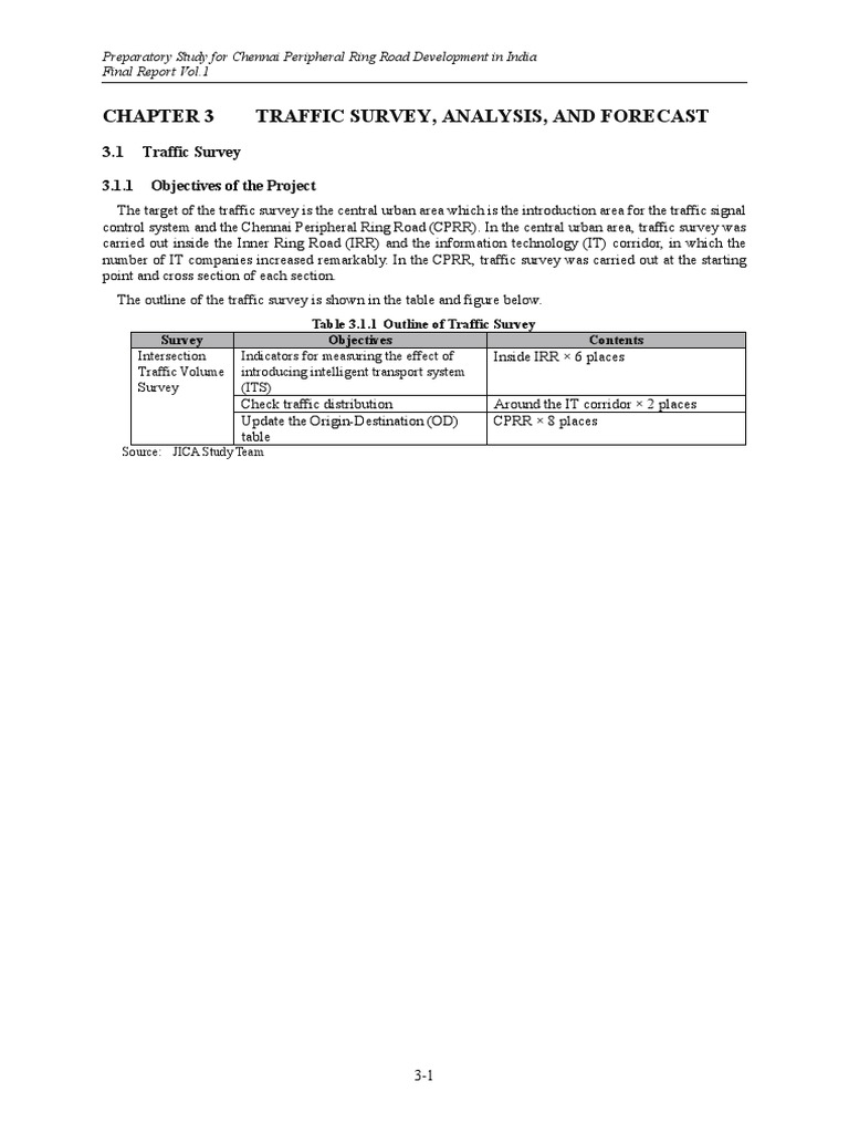 Traffic Survey, Analysis, and Forecast | PDF | Traffic | Transport ...
