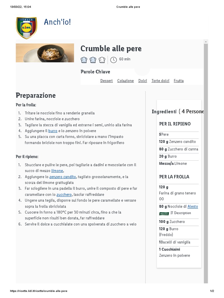 Crumble Alle Pere | PDF