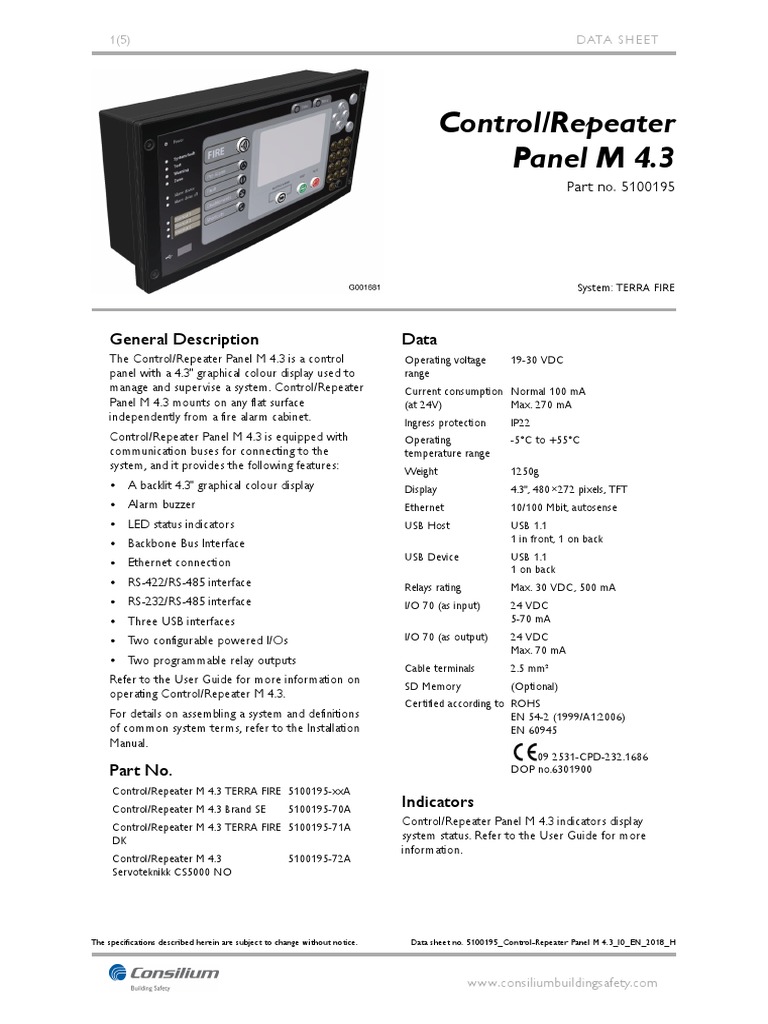 Control-Repeater Panel M 4.3 - I0 - EN - 2018 - H | PDF | Usb | Input ...
