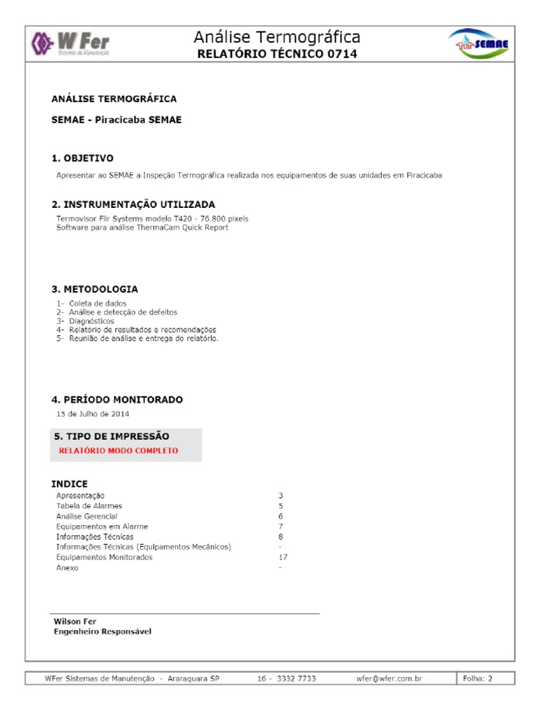 Análise Termográfica RELATÓRIO TÉCNICO PDF | PDF