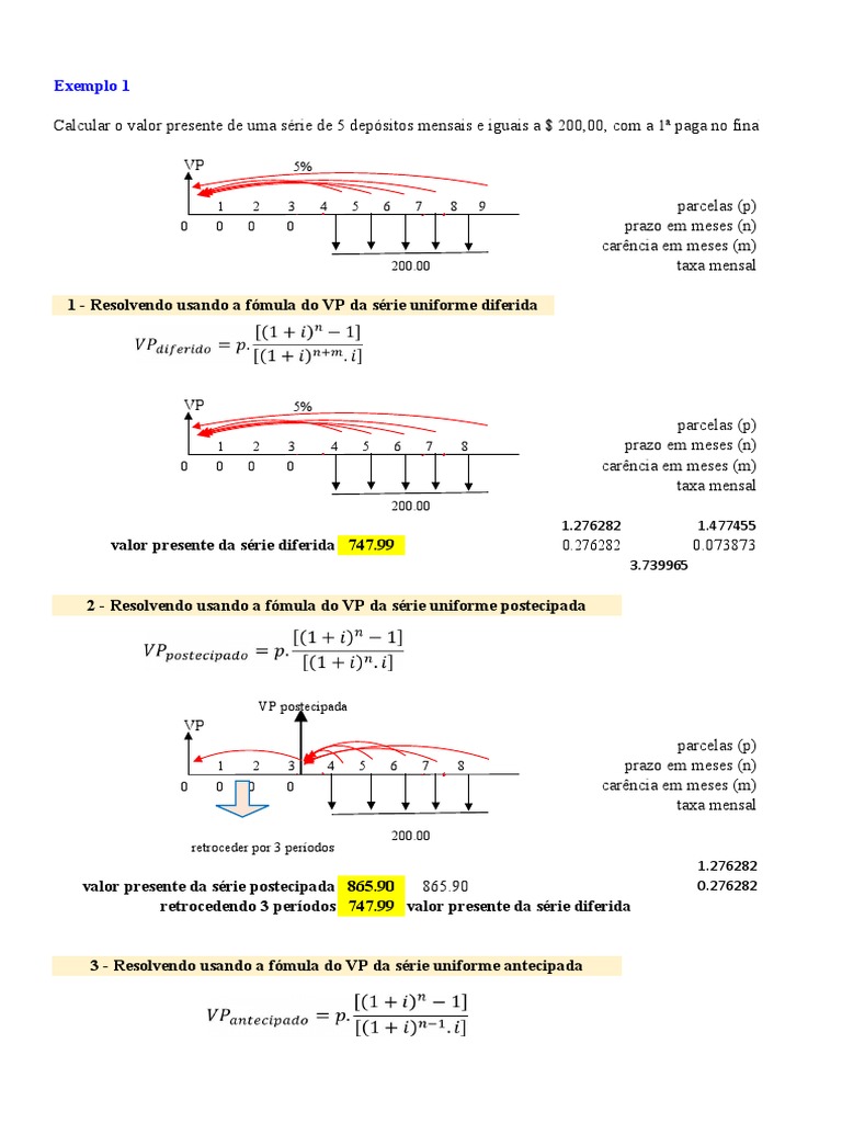 Exemplos - Séries Uniformes Diferidas | PDF