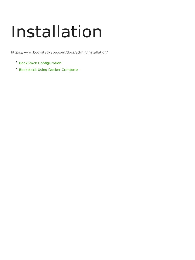 Installation: Bookstack Configuration Bookstack Using Docker Compose | PDF | World Wide Web ...