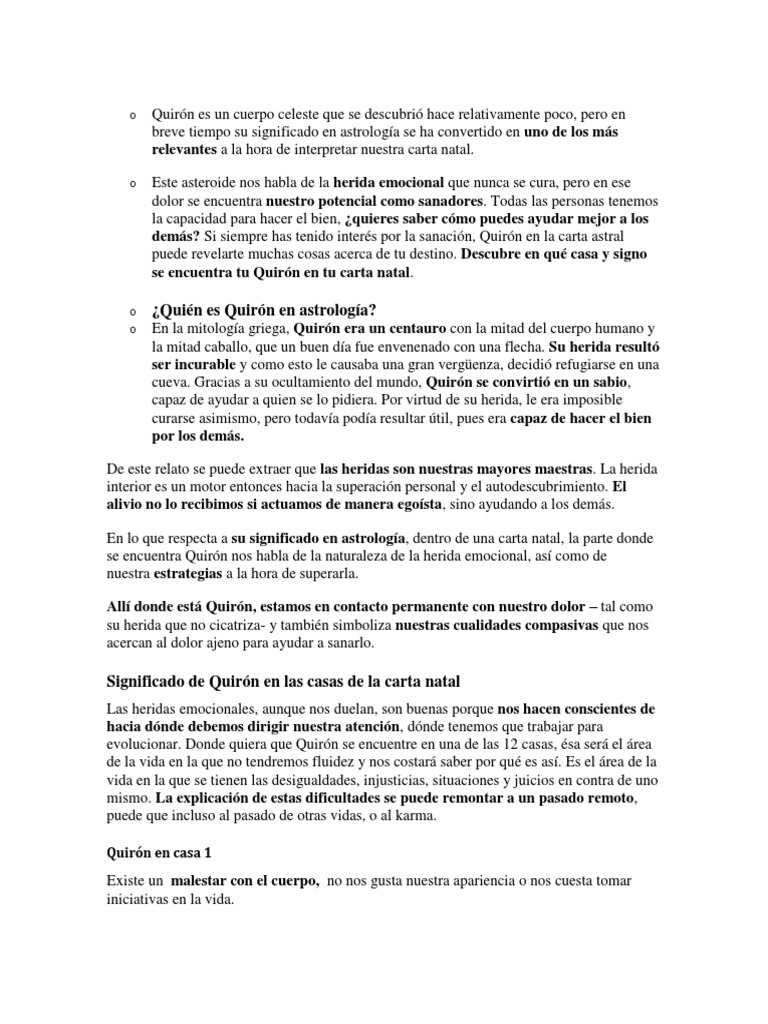 Quirón | PDF | Horóscopo | Las emociones