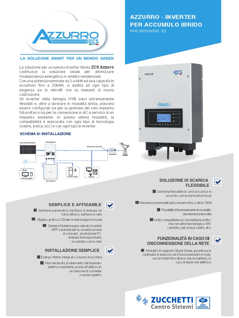 Inverter ZCS Azzurro Ibrido Low | PDF