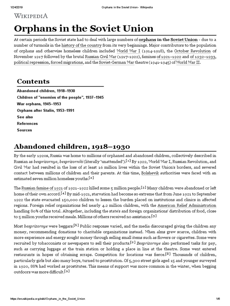 Orphan Crisis in Soviet Union History | PDF | Soviet Union | World Politics