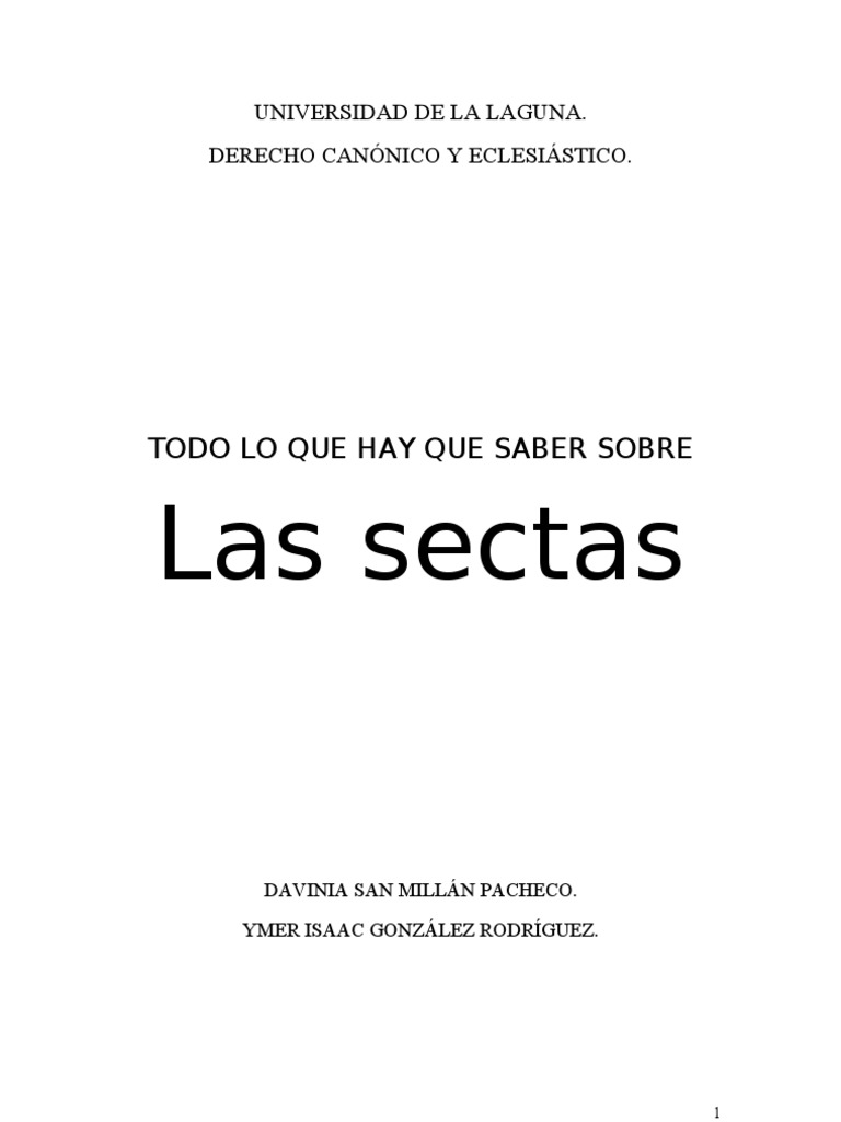 Todo Lo Que Hay Que Saber Sobre Las Sectas Pdf Secta Ideologías