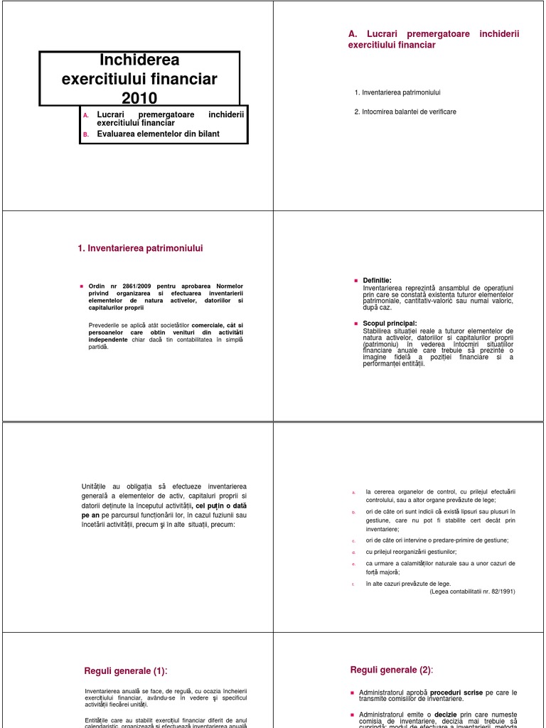 Inventarierea Patrimoniului 2010 | PDF