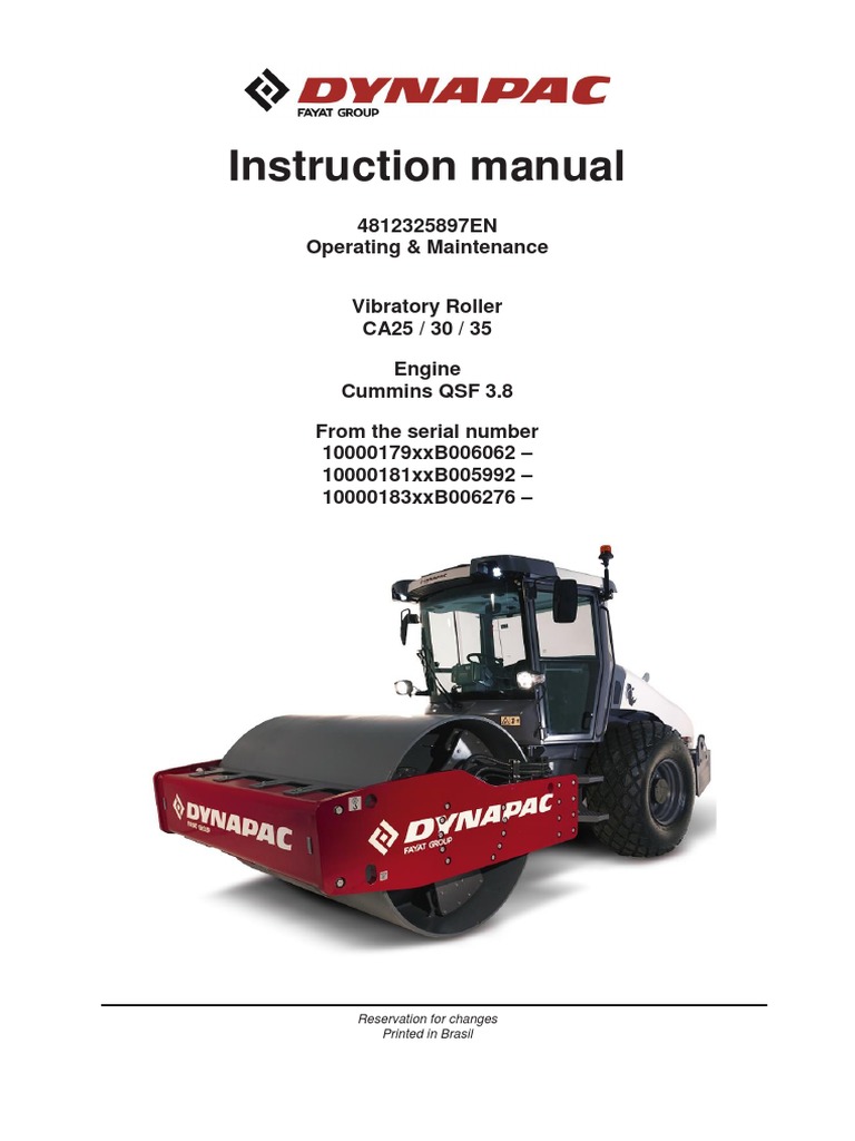 Manual de Operação Dynapac Ca30pd | PDF | Brake | Engines