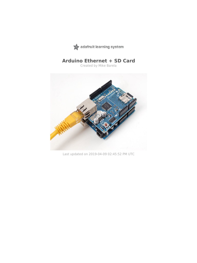 Arduino Ethernet SD Card | PDF | Arduino | Computer File