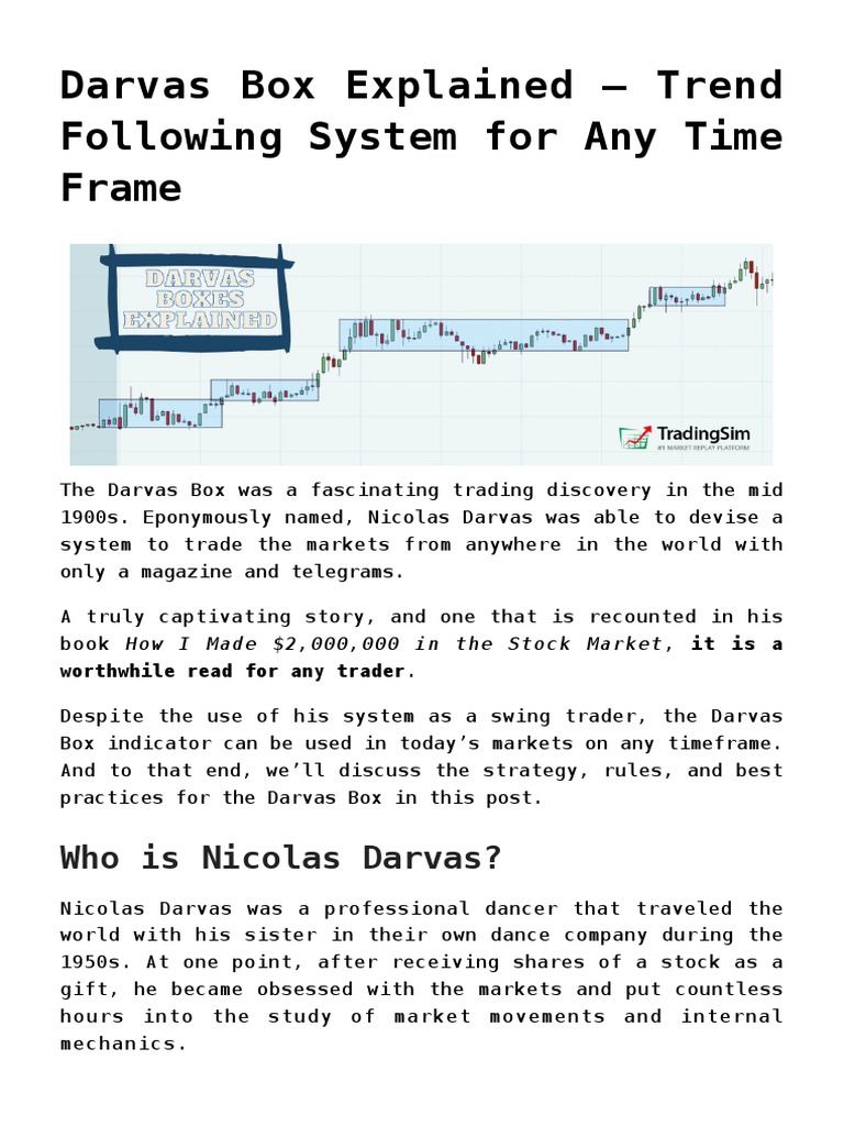 Darvas Box Explained - Trend Following System For Any Time Frame | PDF ...