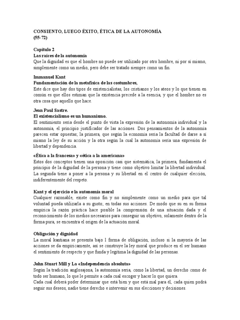 Ética y Autonomía: Kant vs. Mill | PDF | Immanuel Kant | Libertad