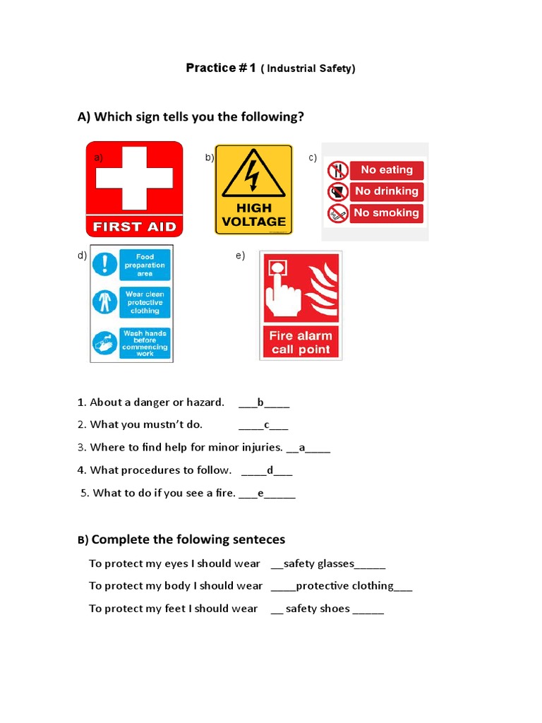 A) Which Sign Tells You The Following?: Practice # 1 | PDF