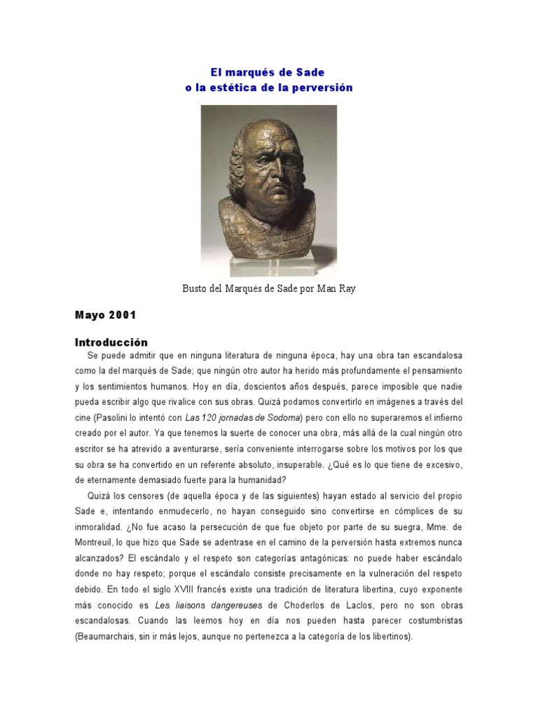 El Marqu S de Sade | PDF | Marqués De Sade | Mal