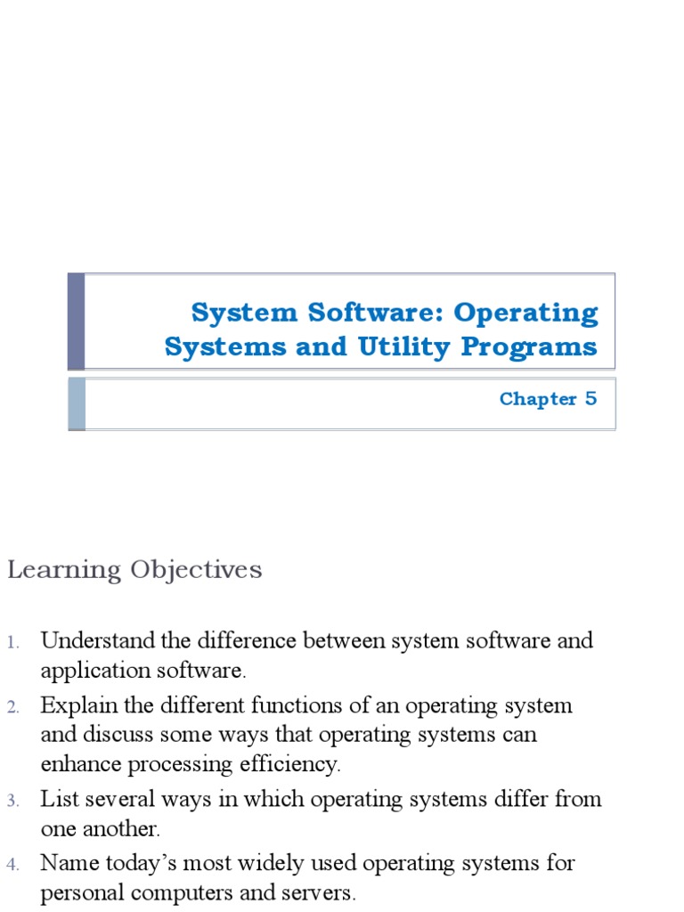 System Software: Operating Systems and Utility Programs | PDF ...