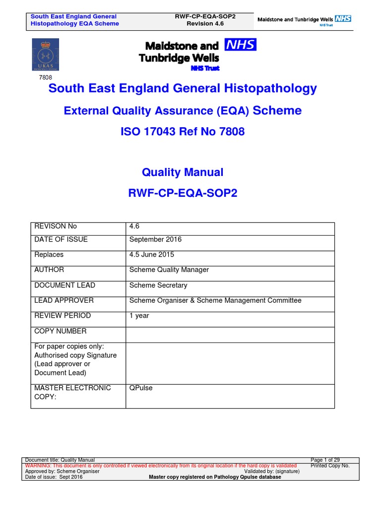 South East England General Histopathology Scheme: External Quality ...