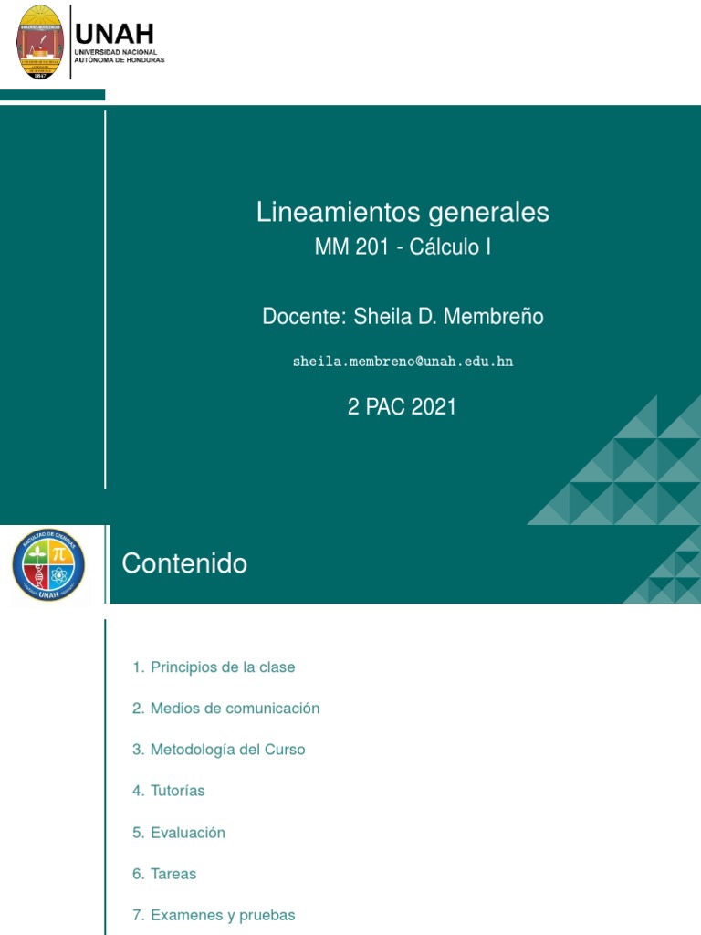 CALCULO I UNIDAD 1 Lineamientos - MM201 - 2pac2021 | PDF | Prueba (evaluación) | Evaluación