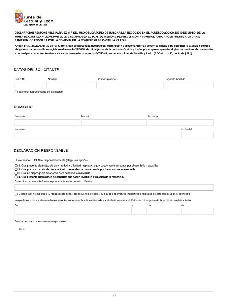 Modelo Declaración Responsable | PDF