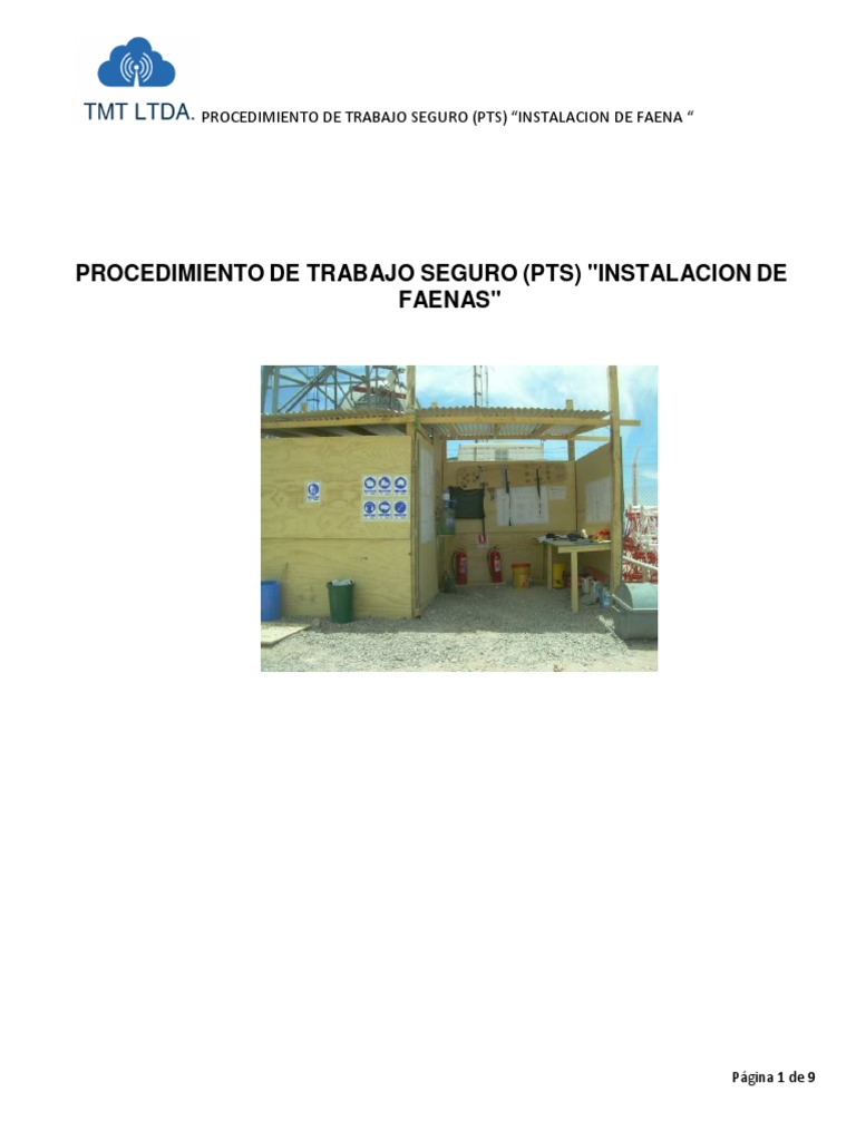 Pts-Instalacion de Faena | PDF | Seguro | La seguridad