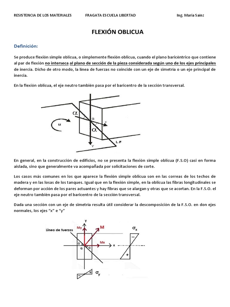 Flexion Oblicua | PDF | Doblar | Mecánica