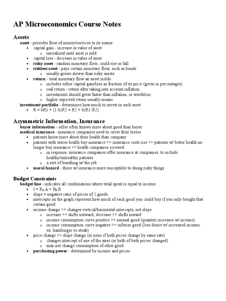 AP Microeconomics Course Overview | PDF | Supply And Demand | Economic ...