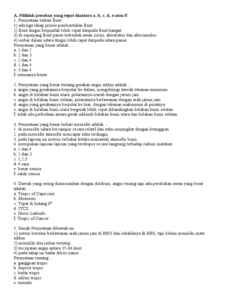 Front Udara dan Siklon Tropis | PDF