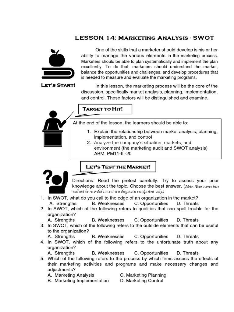 Marketing Process & SWOT Analysis | PDF | Swot Analysis | Marketing
