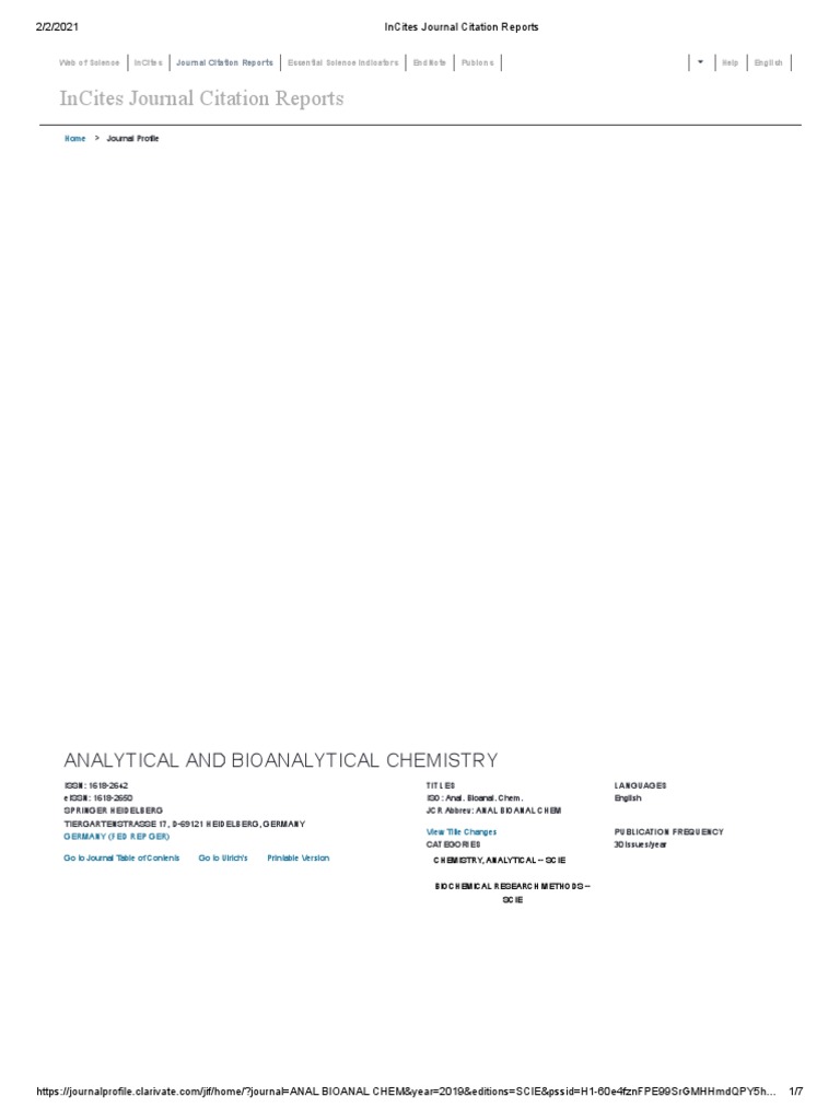 InCites Journal Citation Reports | PDF | Scholarly Communication | Academia