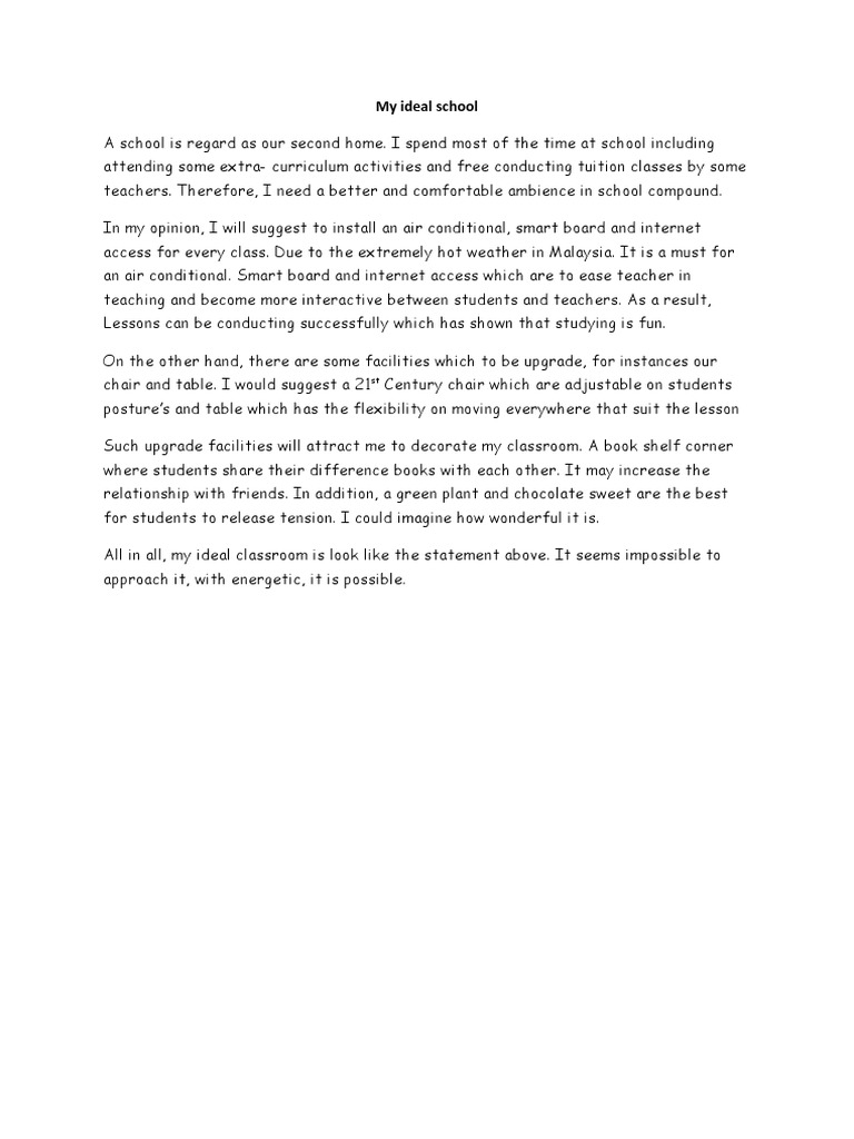 My Ideal Classroom | PDF