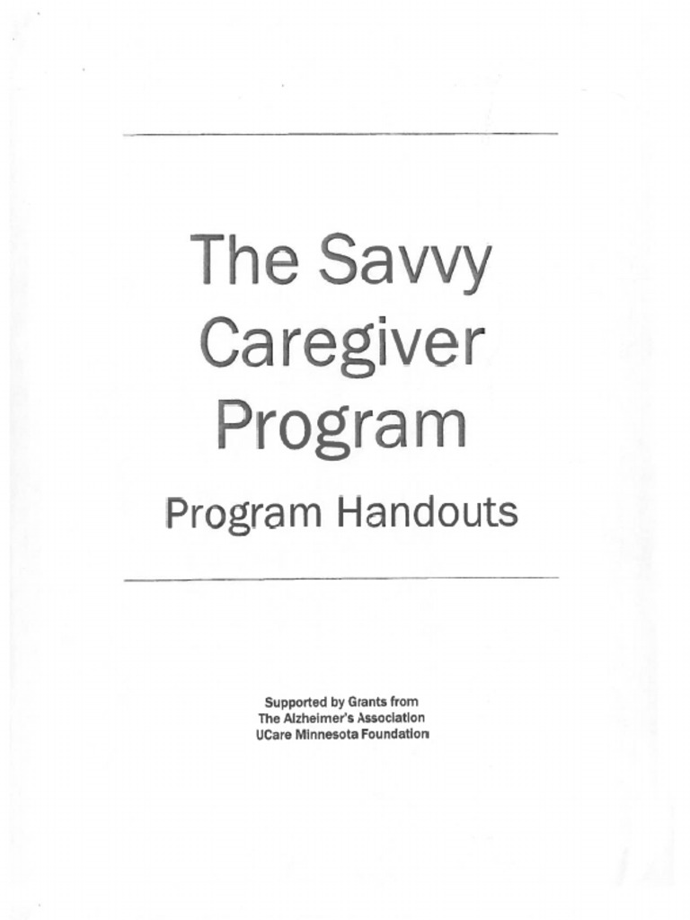 Savvy Handout Packet | PDF | Caregiver | Dementia
