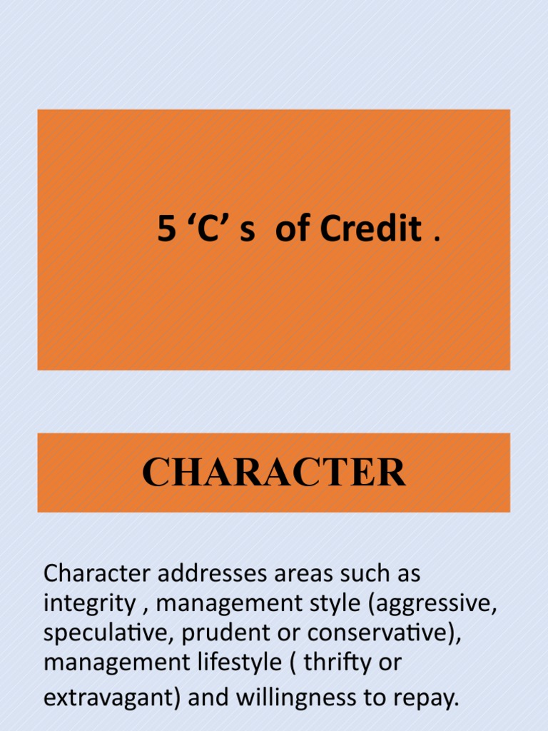 5 Cs of Credit. | PDF | Finance & Money Management