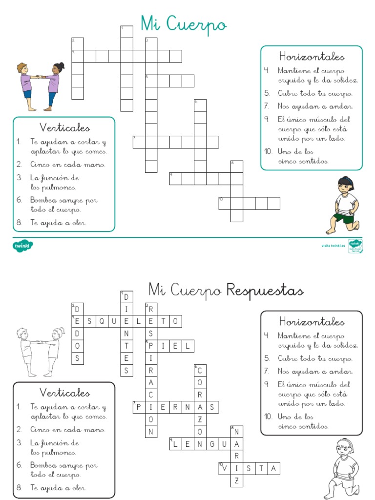Crucigrama Mi Cuerpo | PDF
